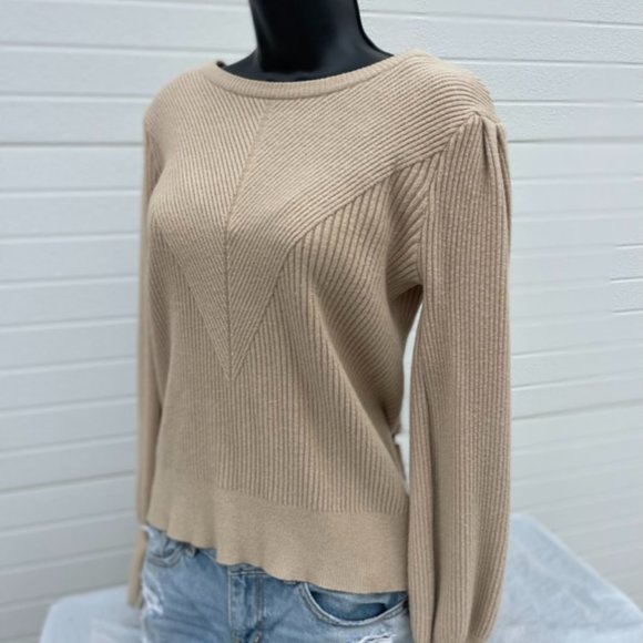 Sweaters | Cream Ribbed Sweater | Poshmark